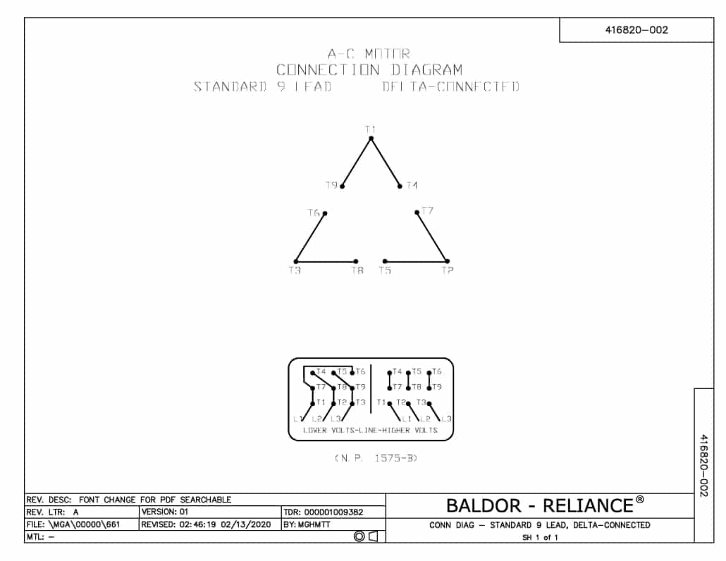 Baldor 60 HP, 1780 RPM, 3 Phase, 60 Hz, 364TC, TEFC, F1 - CECR9604T